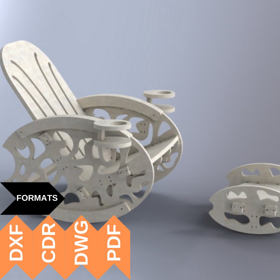 CNC CUTTING FILE Wooden Rocking Chair, Cnc Rocking Chair, Laser Cut ...