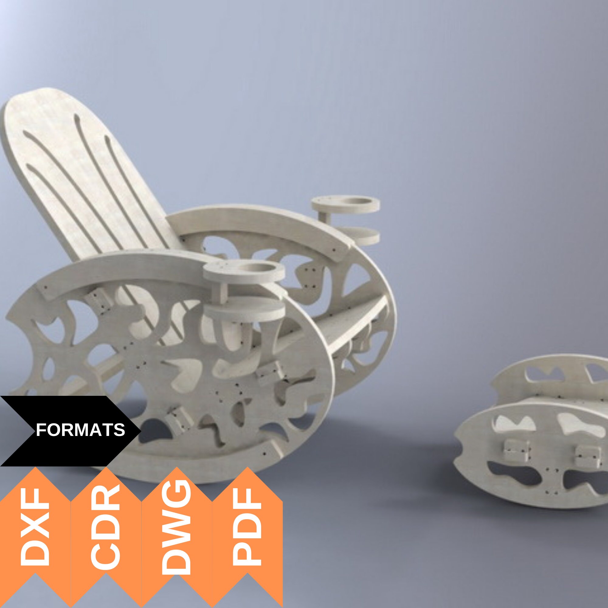 CNC CUTTING FILE Wooden Rocking Chair, Cnc Rocking Chair, Laser Cut ...