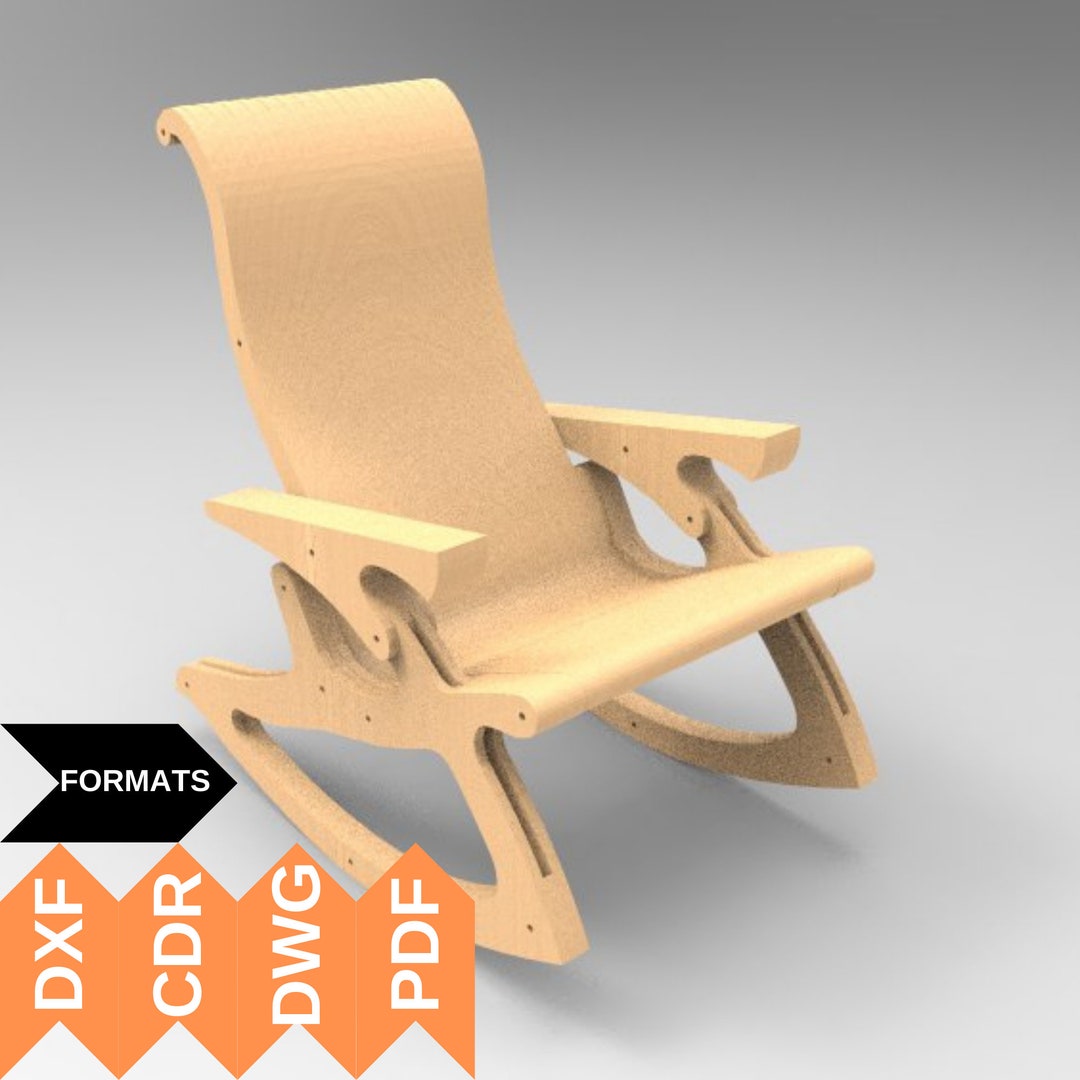 CNC CUTTING FILE Wooden Rocking Chair, Cnc Chair, Laser Cut Files, Cnc ...