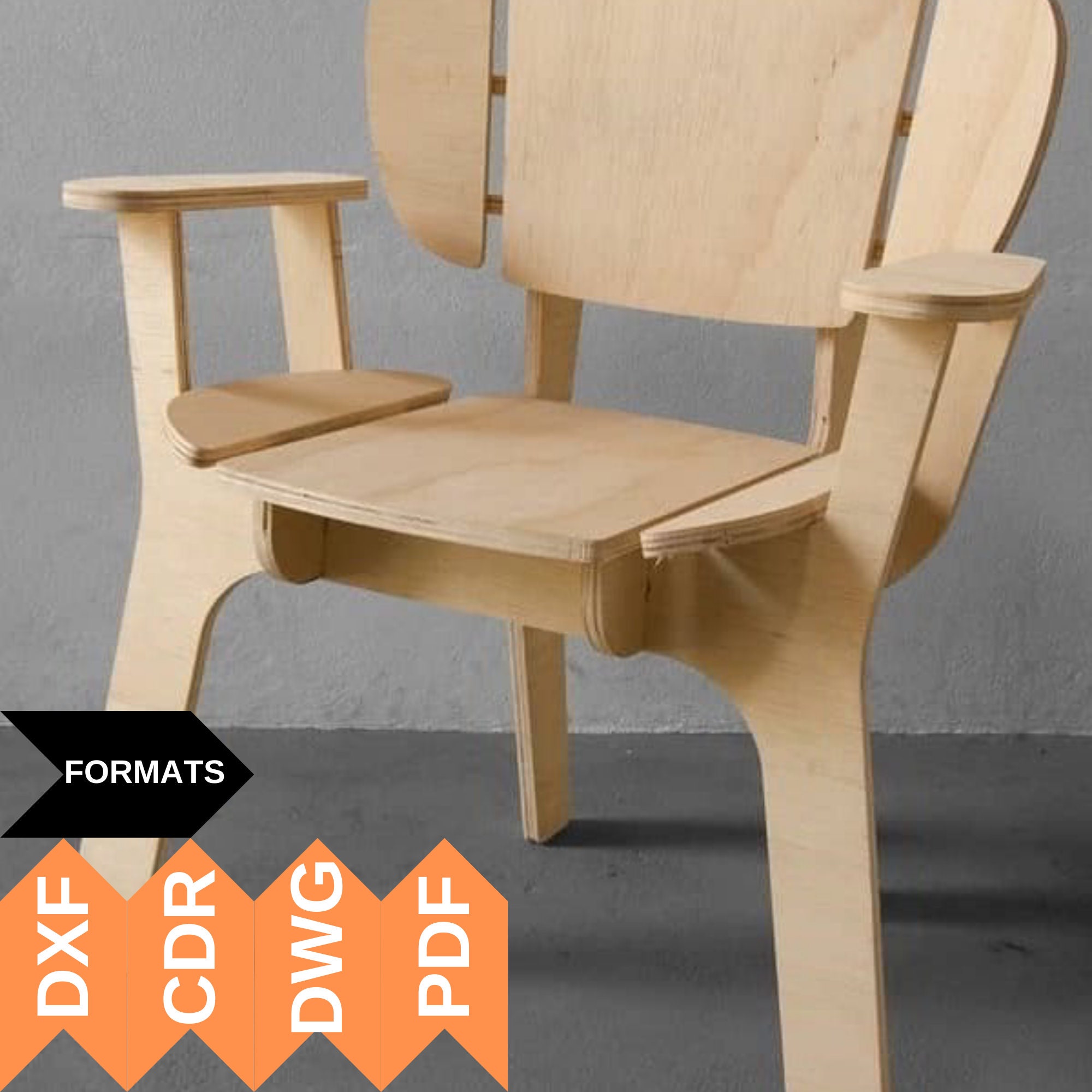 CNC CUTTING FILE Wooden Chair, Cnc Chair, Laser Cut Files, Cnc Files ...