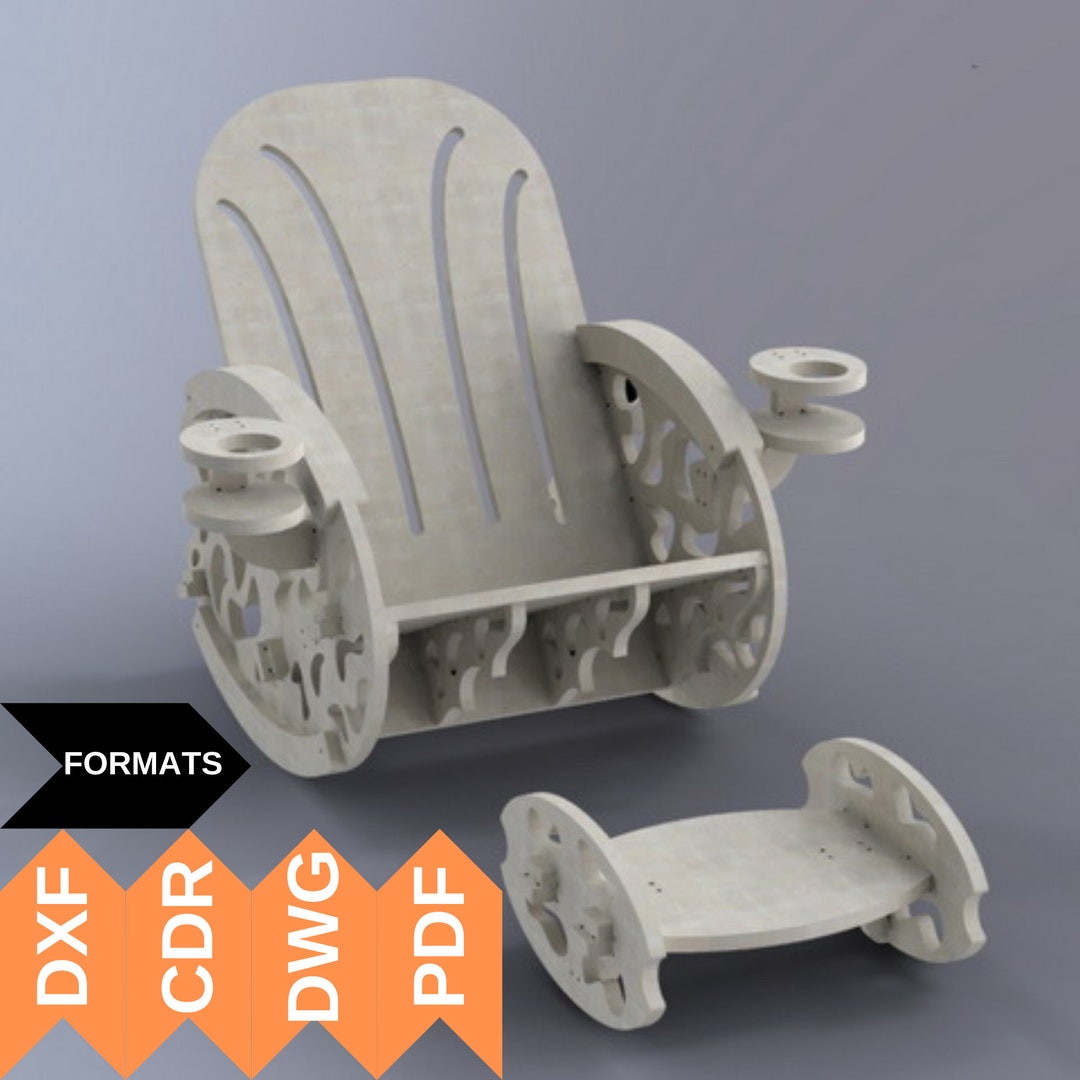 CNC CUTTING FILE Wooden Rocking Chair, Cnc Rocking Chair, Laser Cut ...