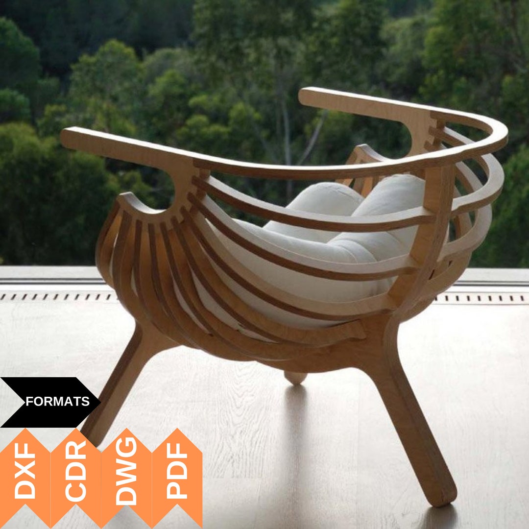 CNC CUTTING FILE Wooden Chair, Cnc Chair, Laser Cut Files, Cnc Files ...