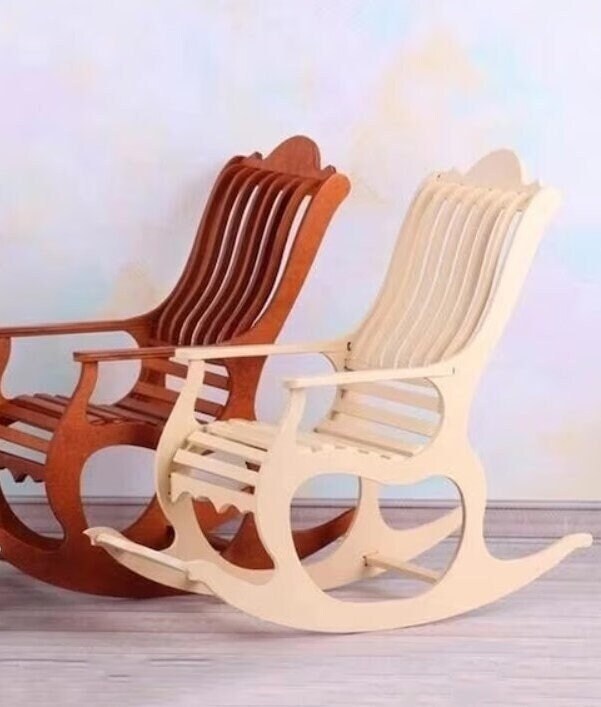 CNC CUTTING FILE Wooden Rocking Chair, Cnc Chair, Laser Cut Files, Cnc ...