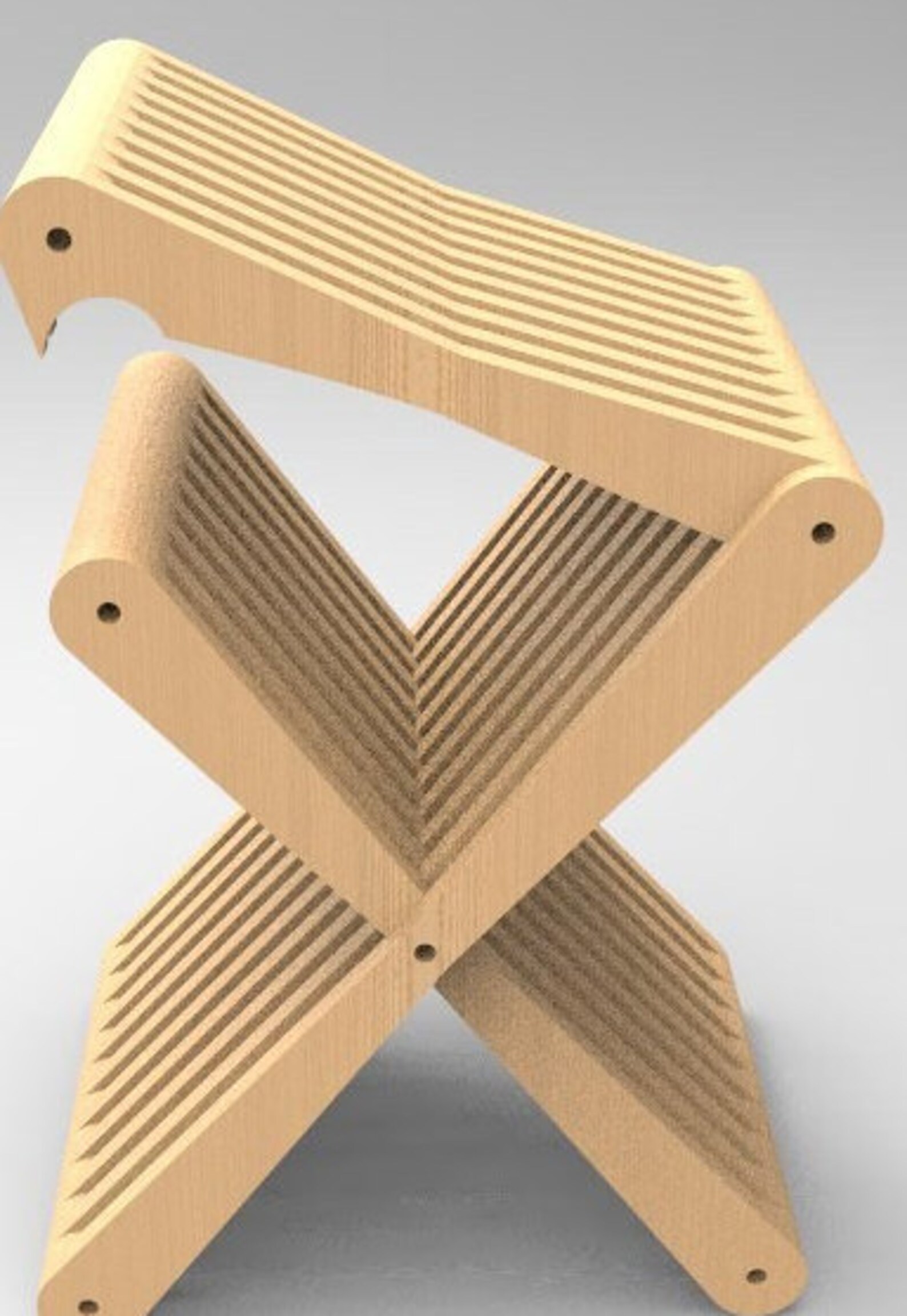 CNC CUTTING FILE Wooden Folding Stool, Cnc Stool, Laser Cut Files, Cnc ...