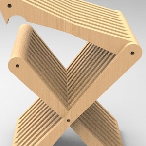 CNC CUTTING FILE Wooden Folding Stool, Cnc Stool, Laser Cut Files, Cnc ...