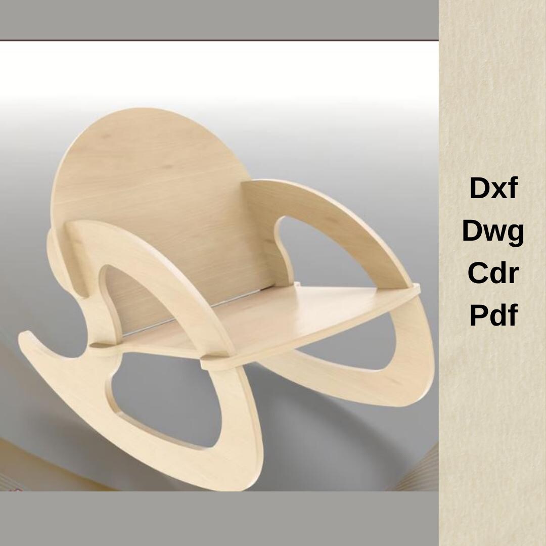 CNC CUTTING FILE Wooden Rocking Chair, Cnc Rocking Chair, Laser Cut ...