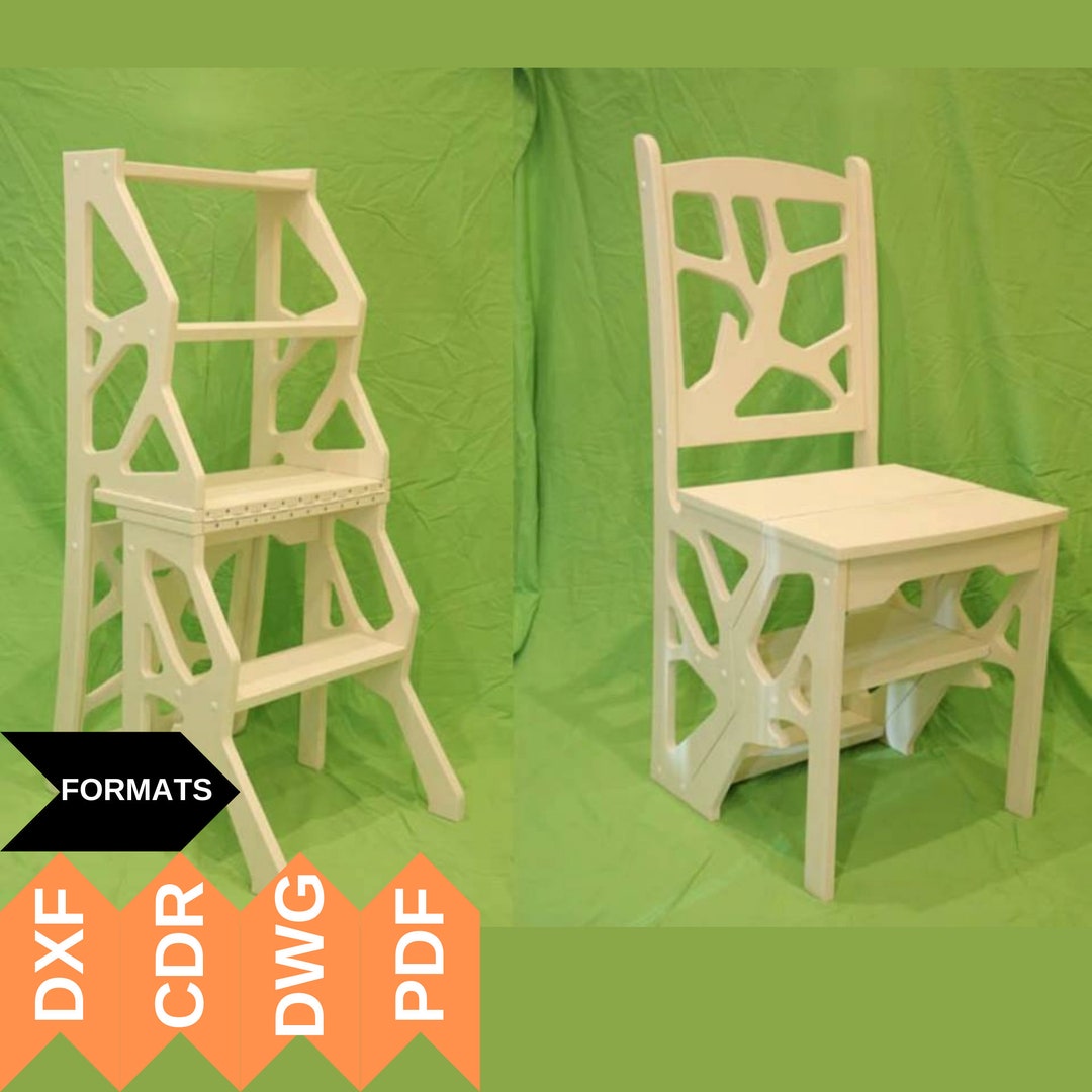 CNC CUTTING FILE wooden functional chair, cnc chair, laser cut files ...