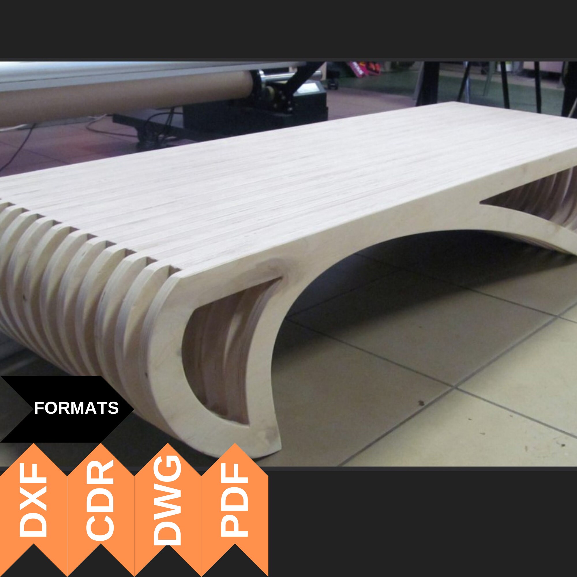 CNC CUTTING FILE Wooden Parametric Bench, Cnc Bench, Laser Cut Files ...