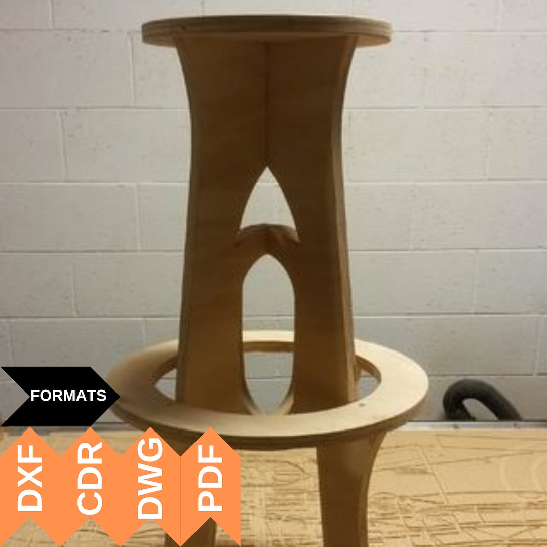 CNC CUTTING FILE Wooden Bar Stool, Cnc Stool, Laser Cut Files, Cnc ...