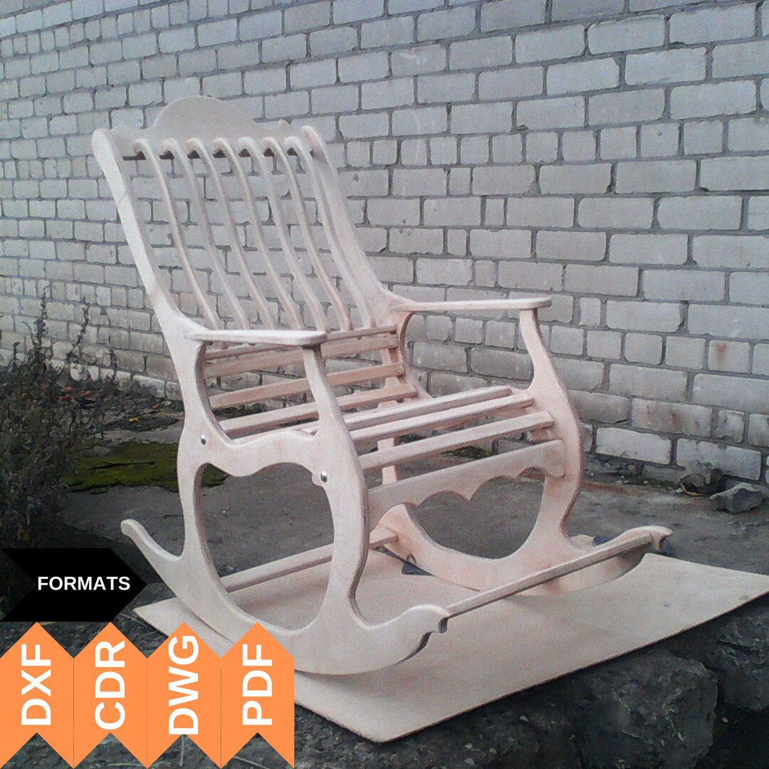 CNC CUTTING FILE Wooden Rocking Chair, Cnc Chair, Laser Cut Files, Cnc ...