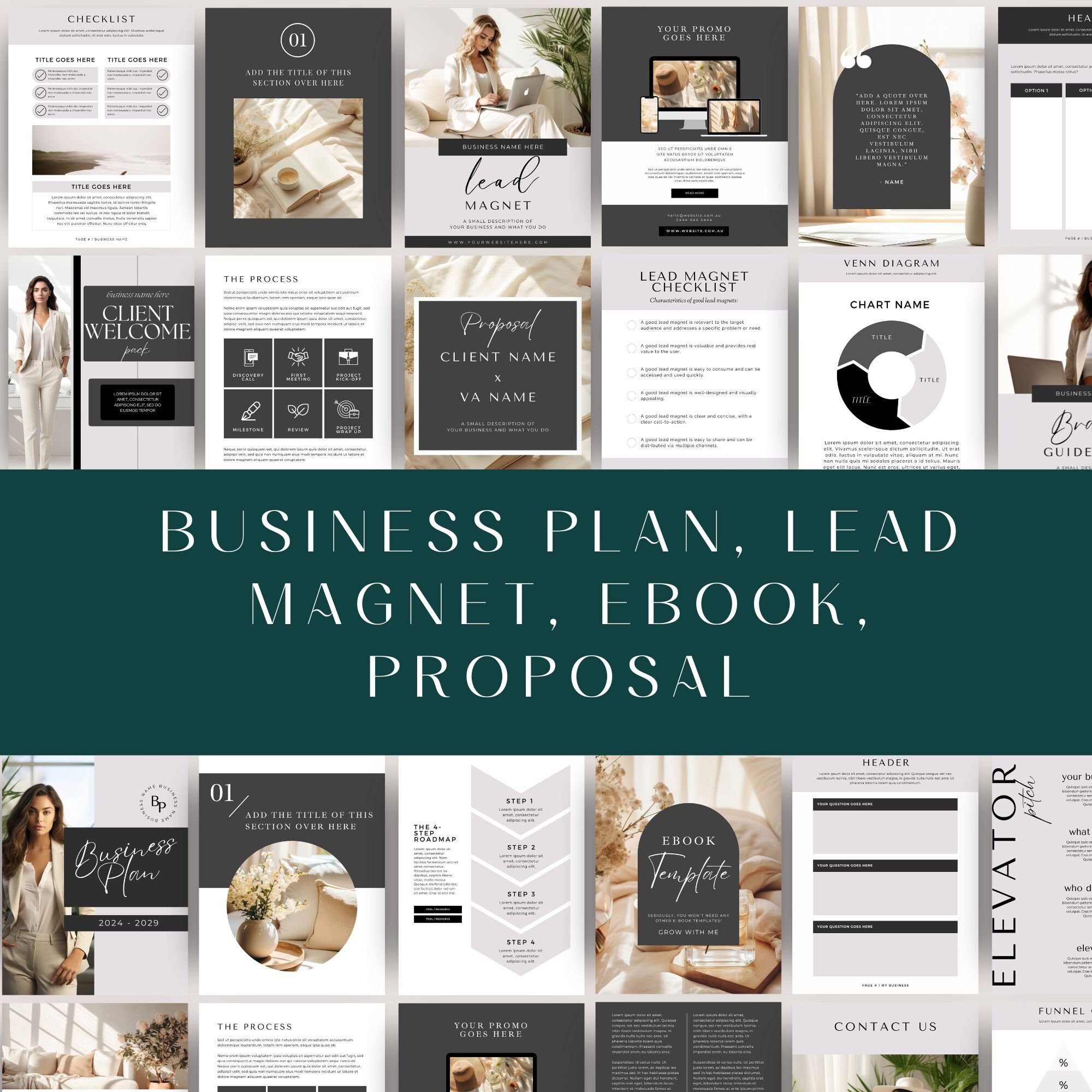 Branding Starter Kit, Brand Guidelines Canva Template, Full Business ...
