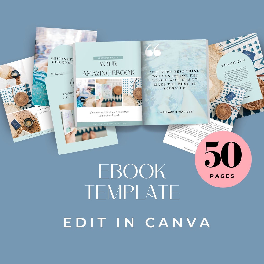 Ebook Template for Travel, Lead Magnet, Course Creator, Modern Workbook ...