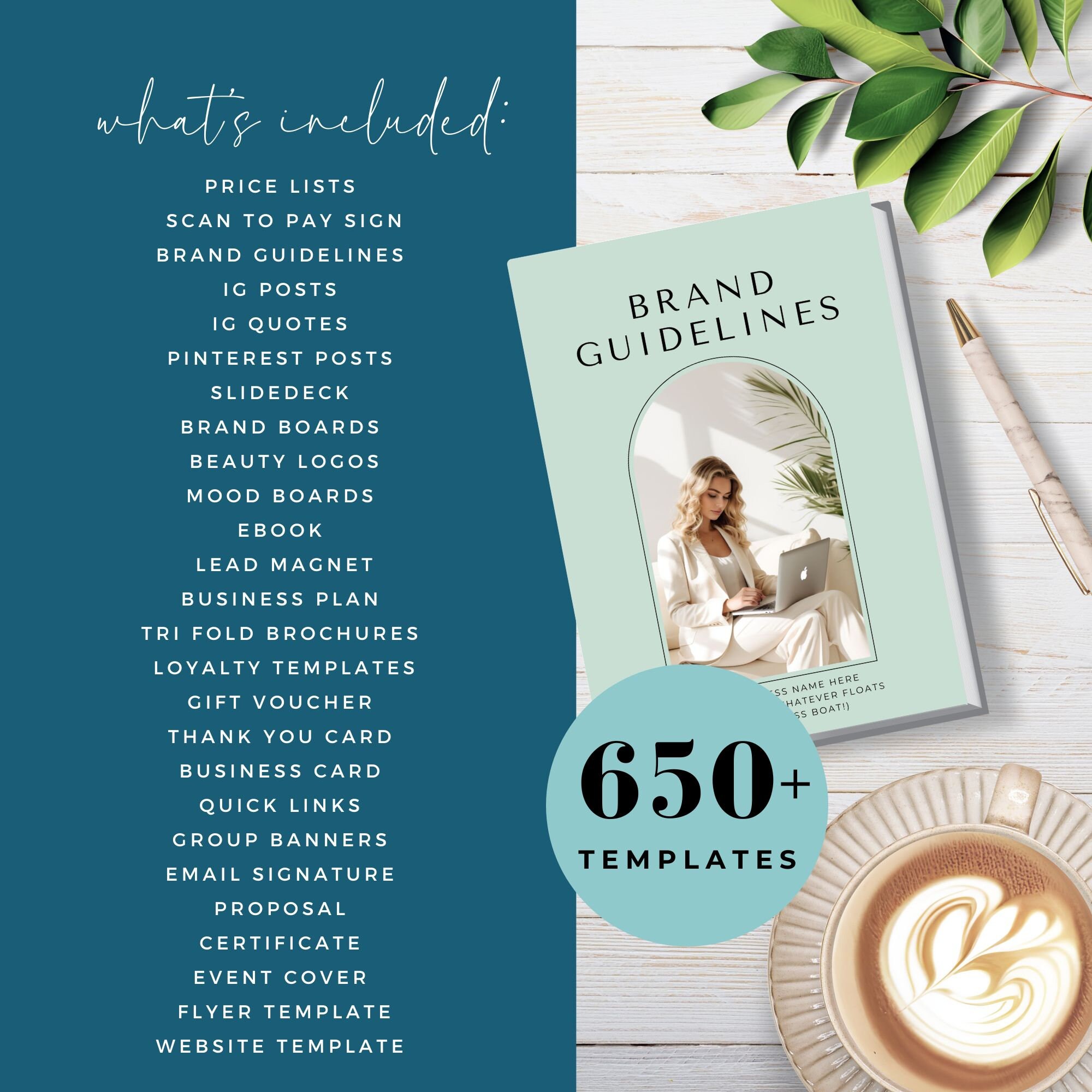 Brand Identity Guidelines Branding Starter Kit, Canva Template, Full ...