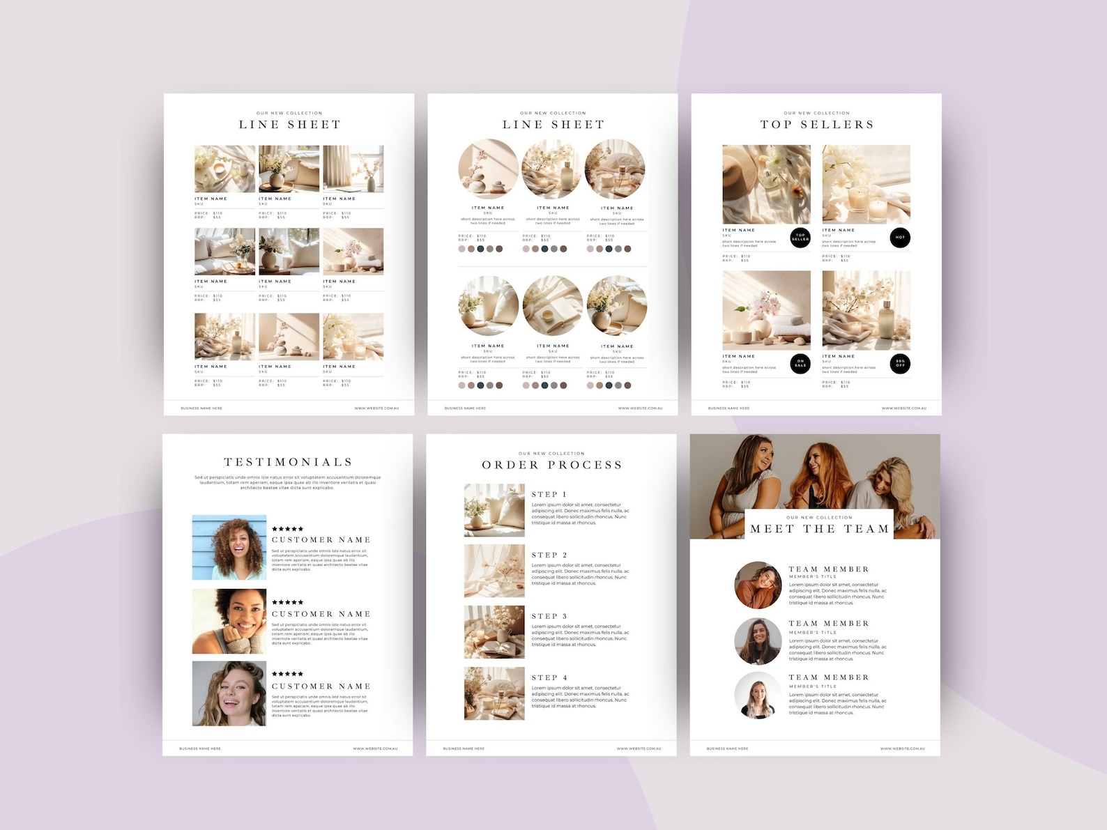 Product Line Sheet Canva, Line Sheet Template for Candle Business ...