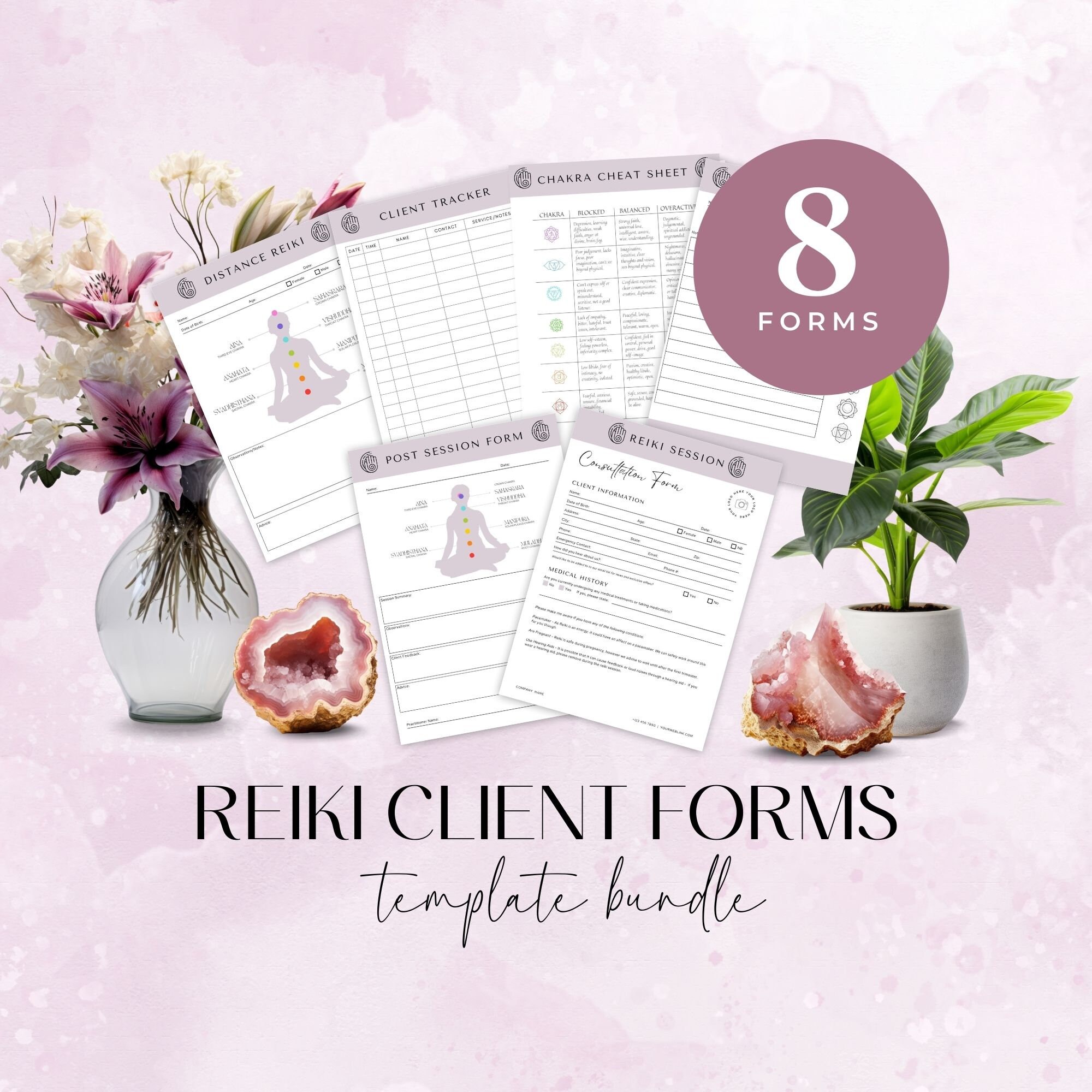 Reiki Business Form Bundle, Reiki Intake Form, Distant Reiki, Post ...