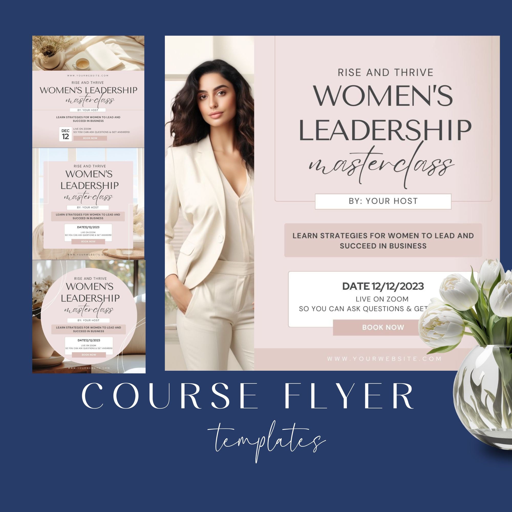 Course Flyer Template, Course Flyer Masterclass Canva Template, DIY ...