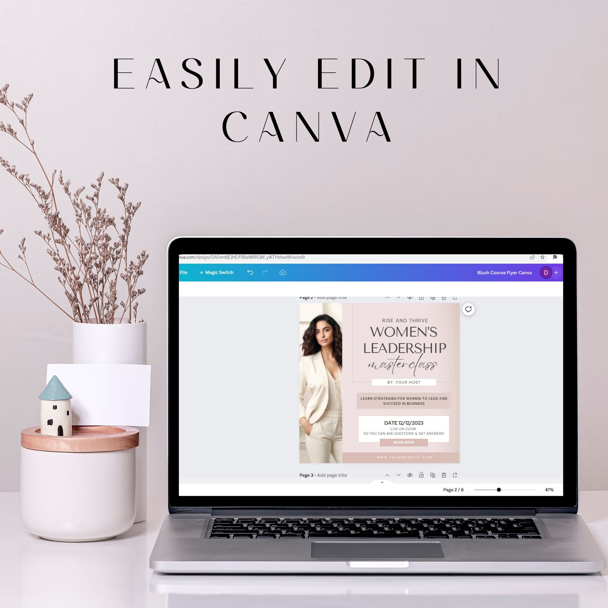 Course Flyer Template, Course Flyer Masterclass Canva Template, DIY ...