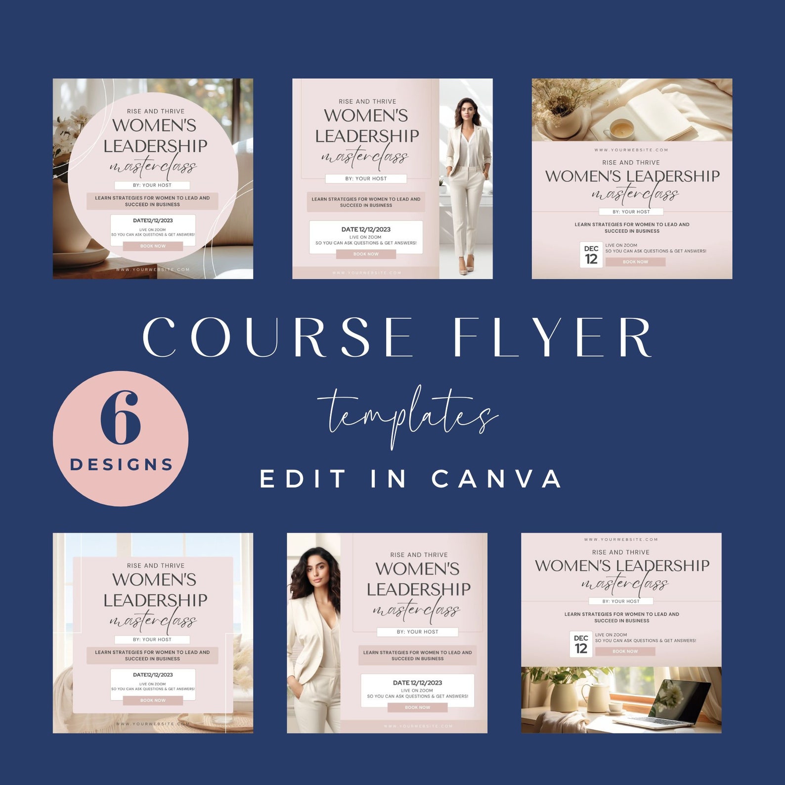Course Flyer Template, Course Flyer Masterclass Canva Template, DIY ...