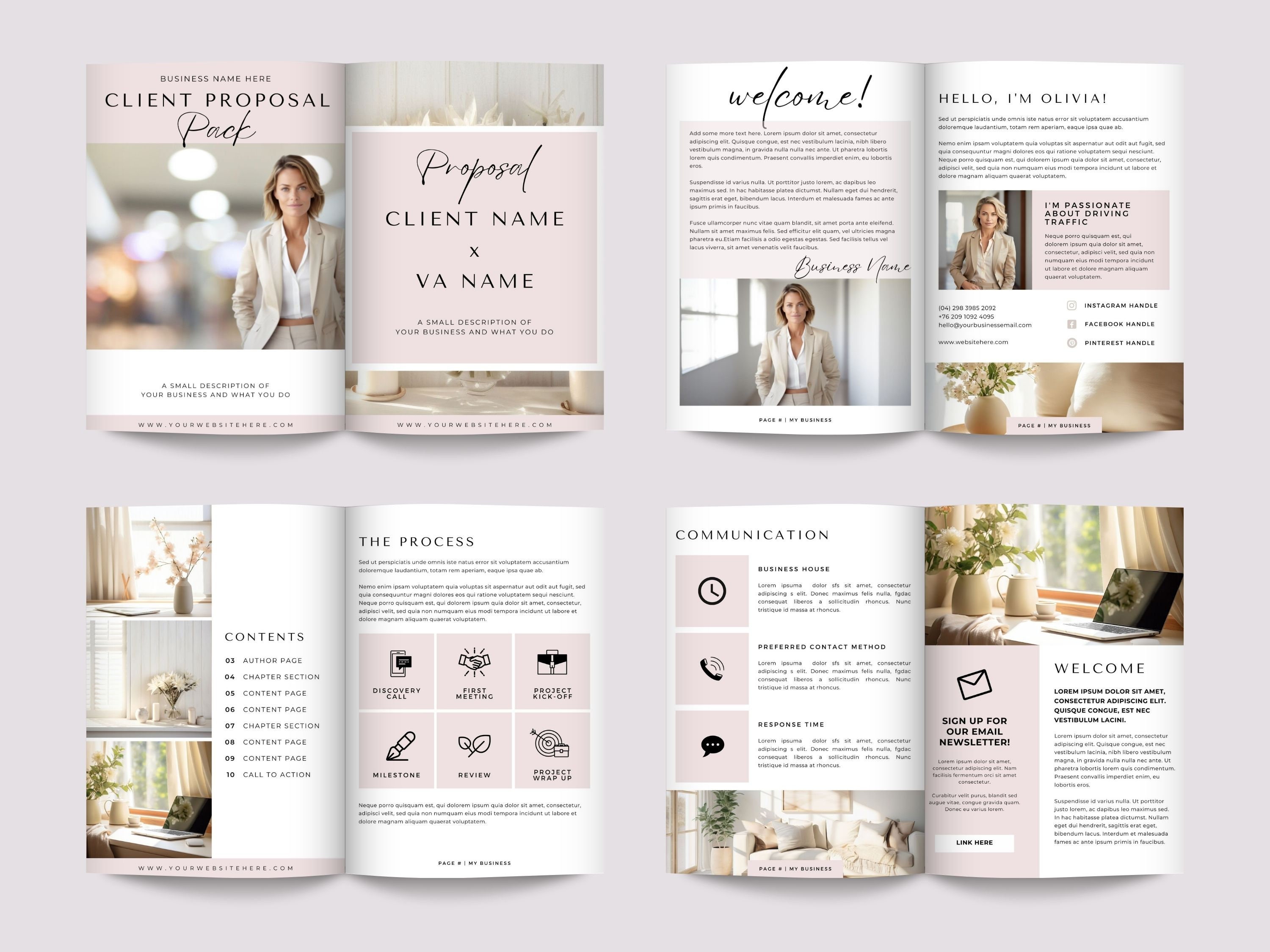 Proposal Contract Template, Welcome Packet for New Client, Canva ...