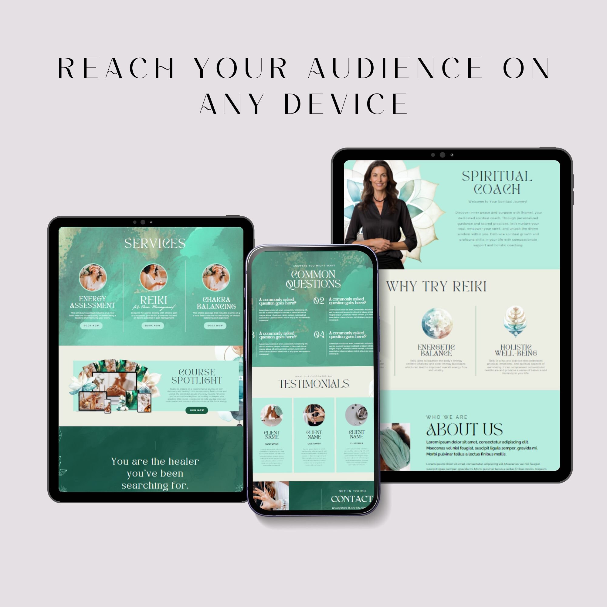 Spiritual Web Template Canva Website, Reiki Practitioner, Life Coach ...