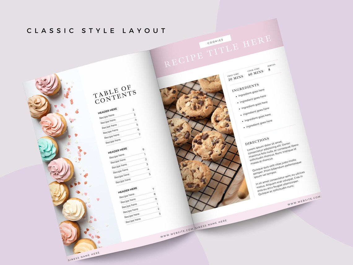 Ebook Cookbook Template Canva, Recipe Book Template Editable, Family ...