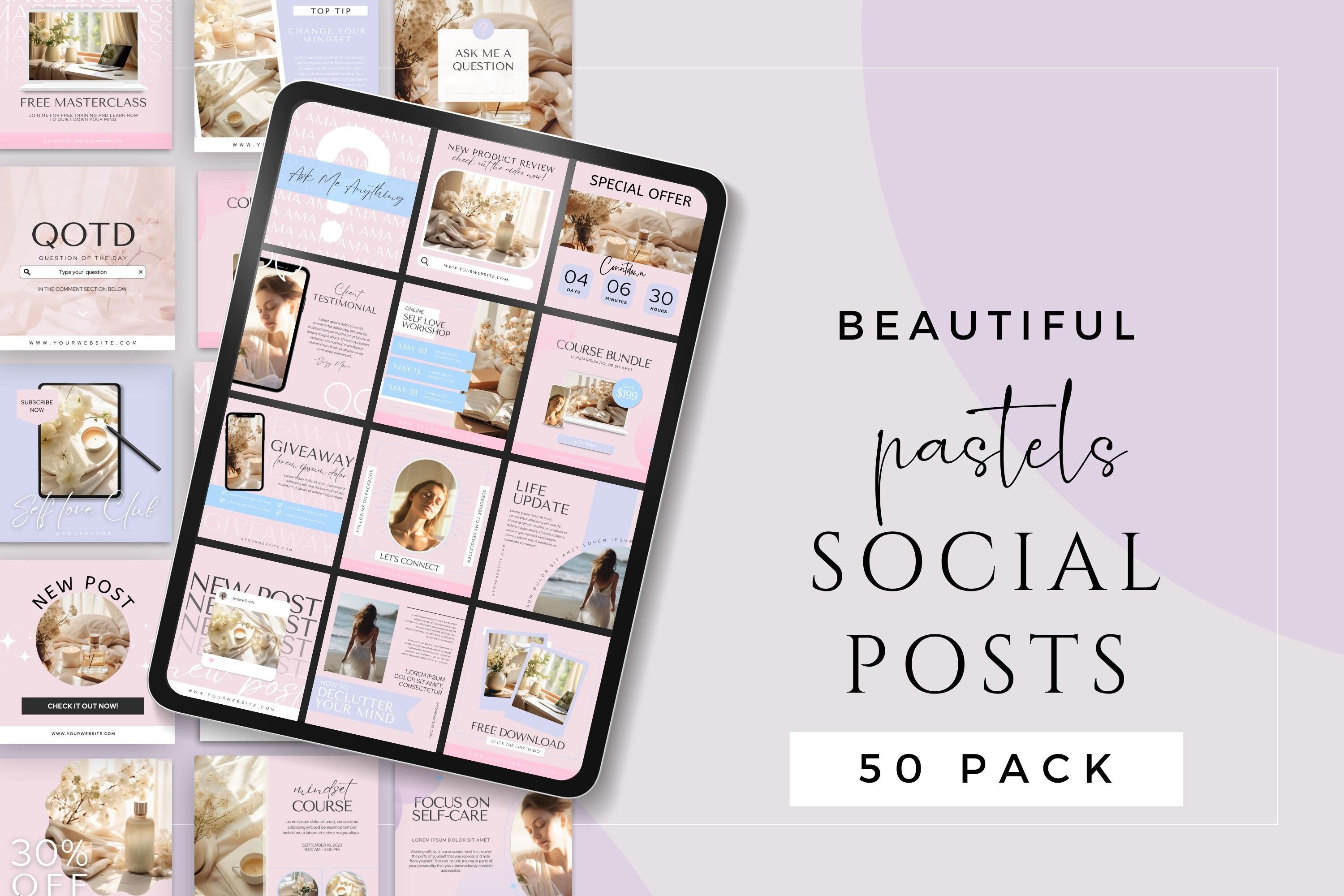 Instagram Template, Social Media Kit, Content Influencer Post, Canva ...