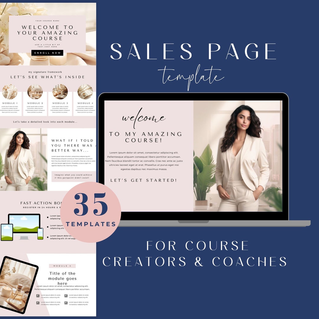 Course Sales Page Canva Template, Course Creator Sales Page, Canva ...