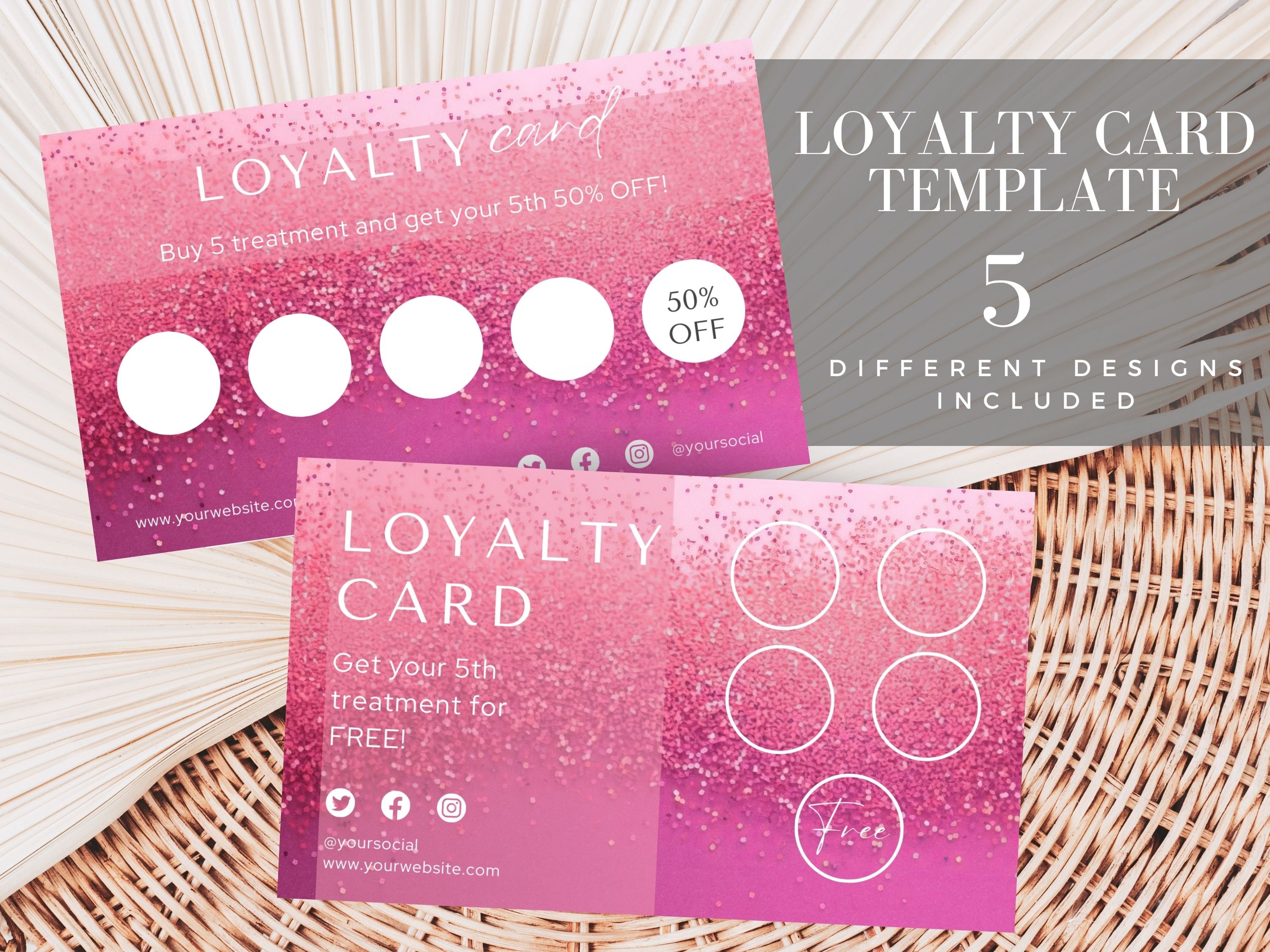 Loyalty Card Template INSTANT DOWNLOAD Printable Rewards Cards - Etsy
