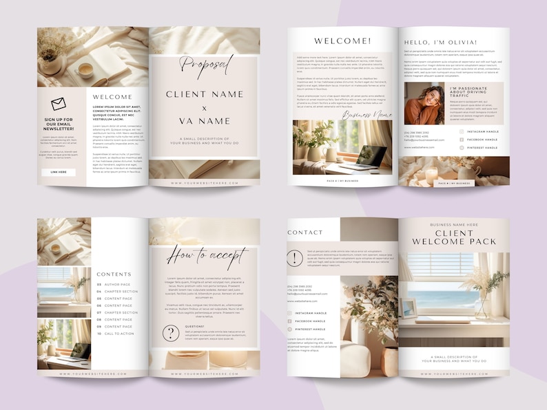 Virtual Assistant Welcome Packet, New Client Project Proposal, Canva ...