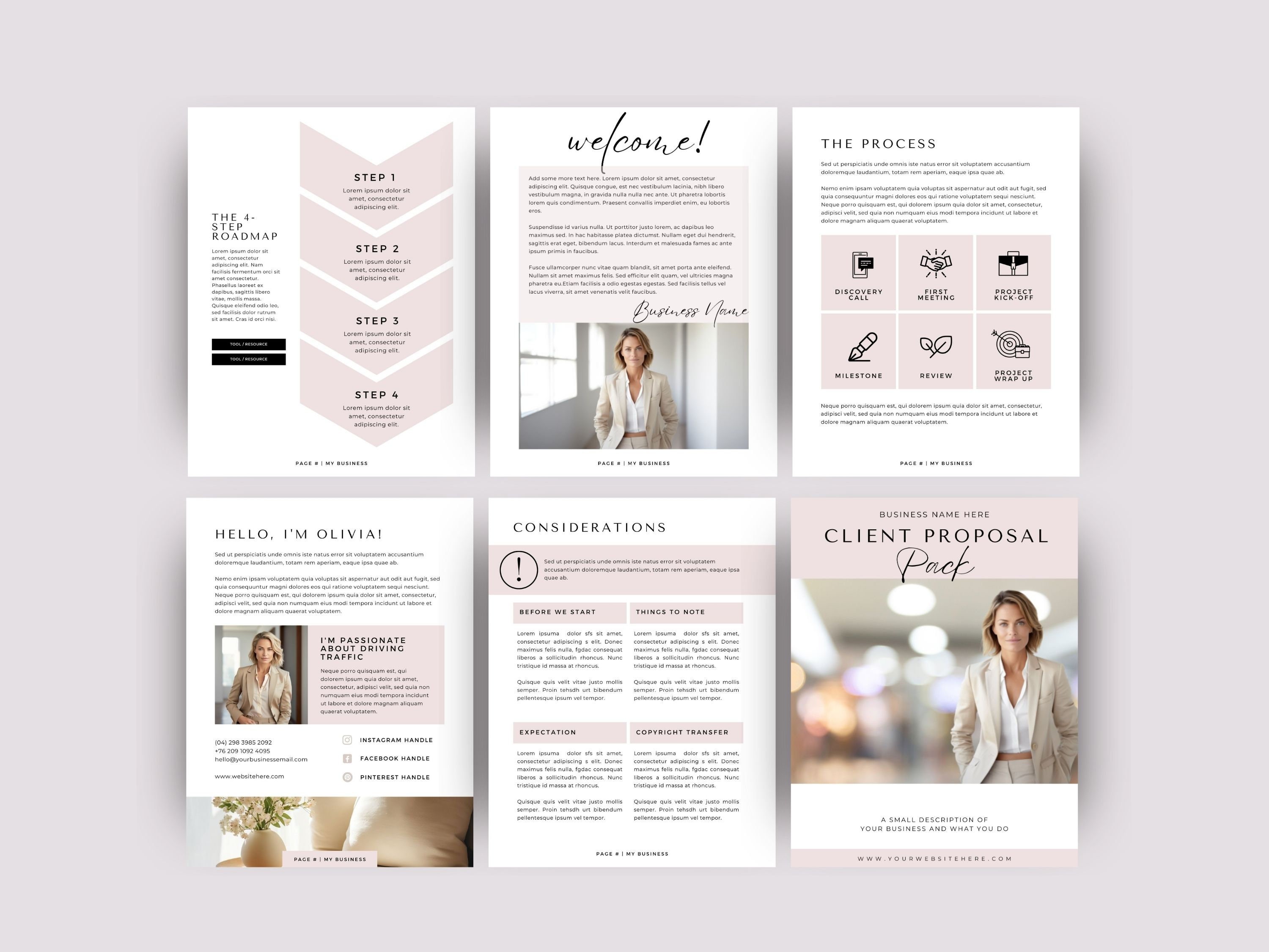 Proposal Contract Template, Welcome Packet for New Client, Canva ...
