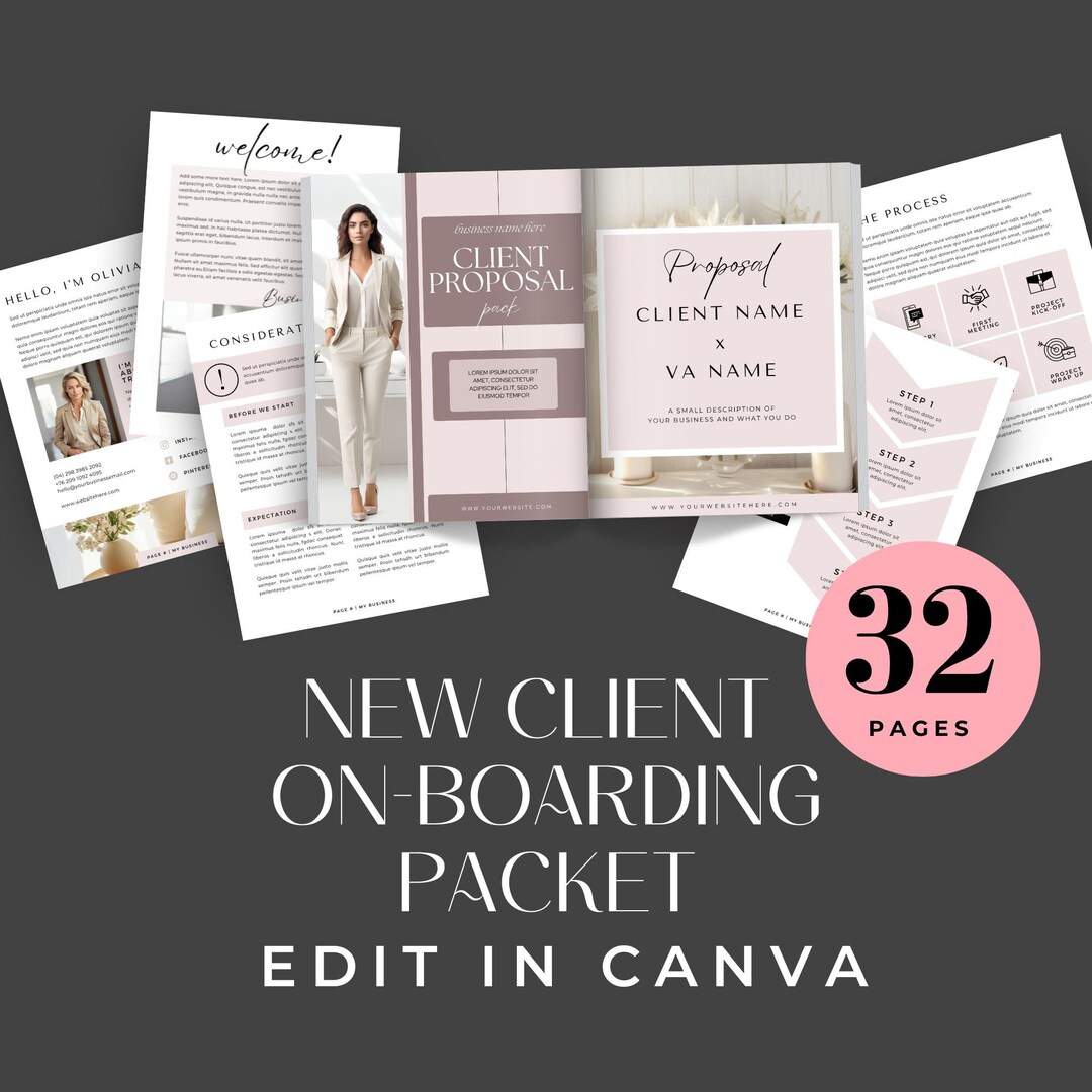 Proposal Contract Template, Welcome Packet for New Client, Canva ...