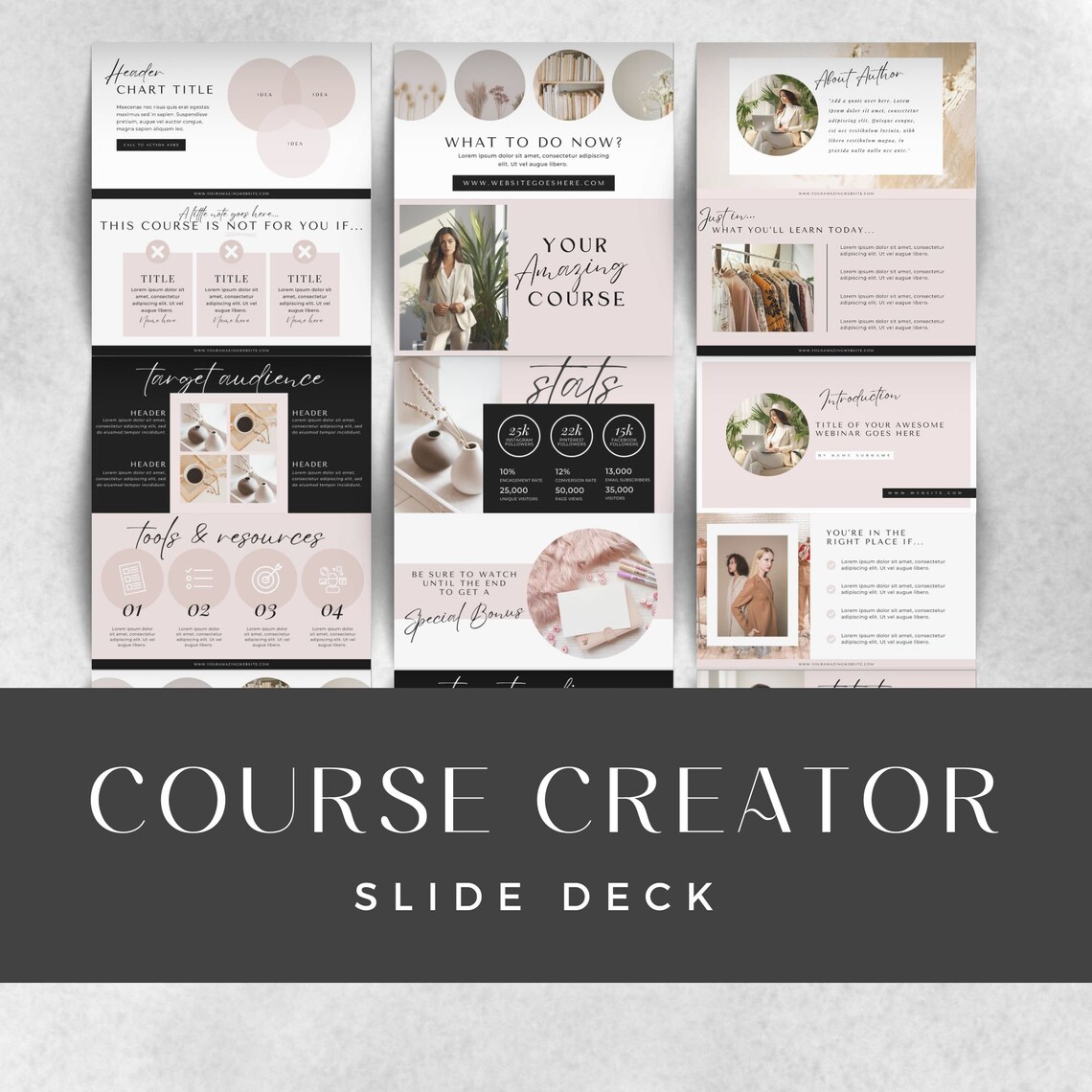 Course Creator Slide Deck, Webinar Template, Canva Pitch Deck ...