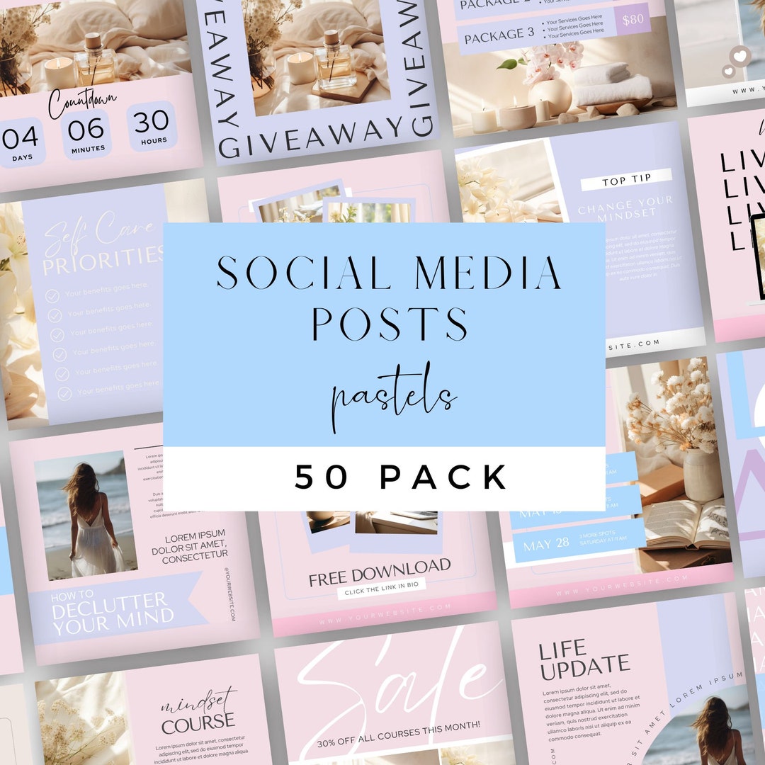 Instagram Template, Social Media Kit, Content Influencer Post, Canva ...