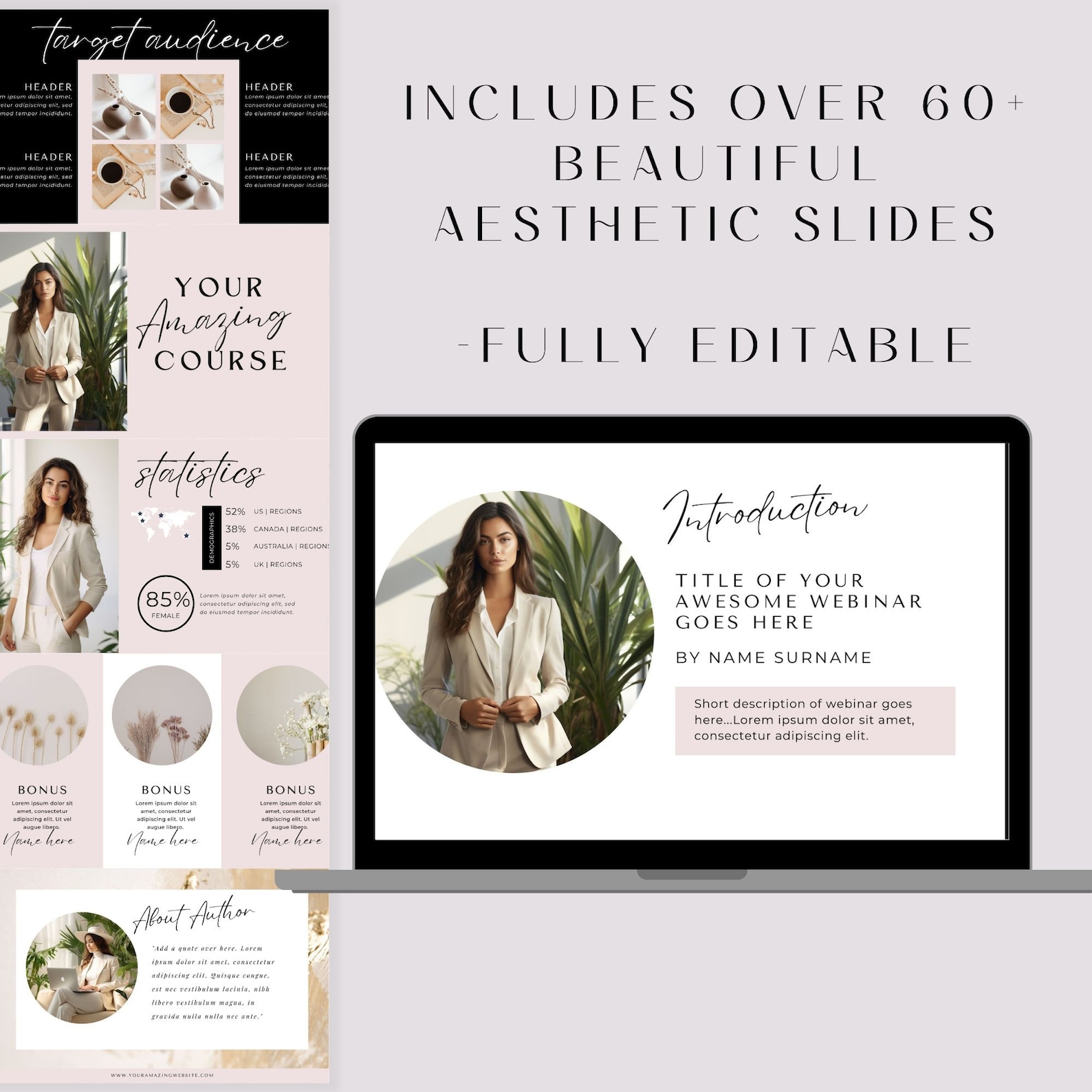 Course Creator Slide Deck, Webinar Template, Canva Pitch Deck ...