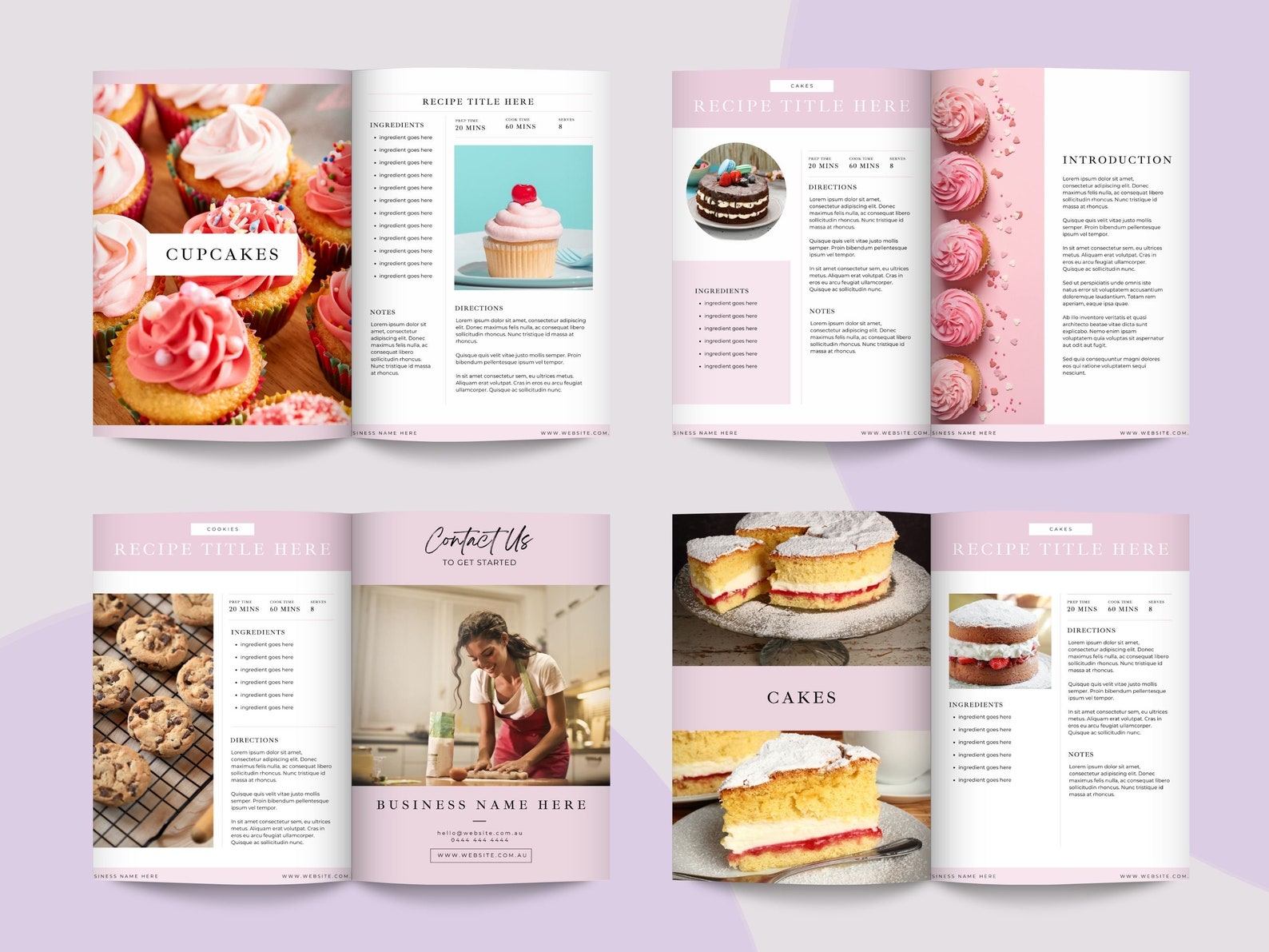 Ebook Cookbook Template Canva, Recipe Book Template Editable, Family ...