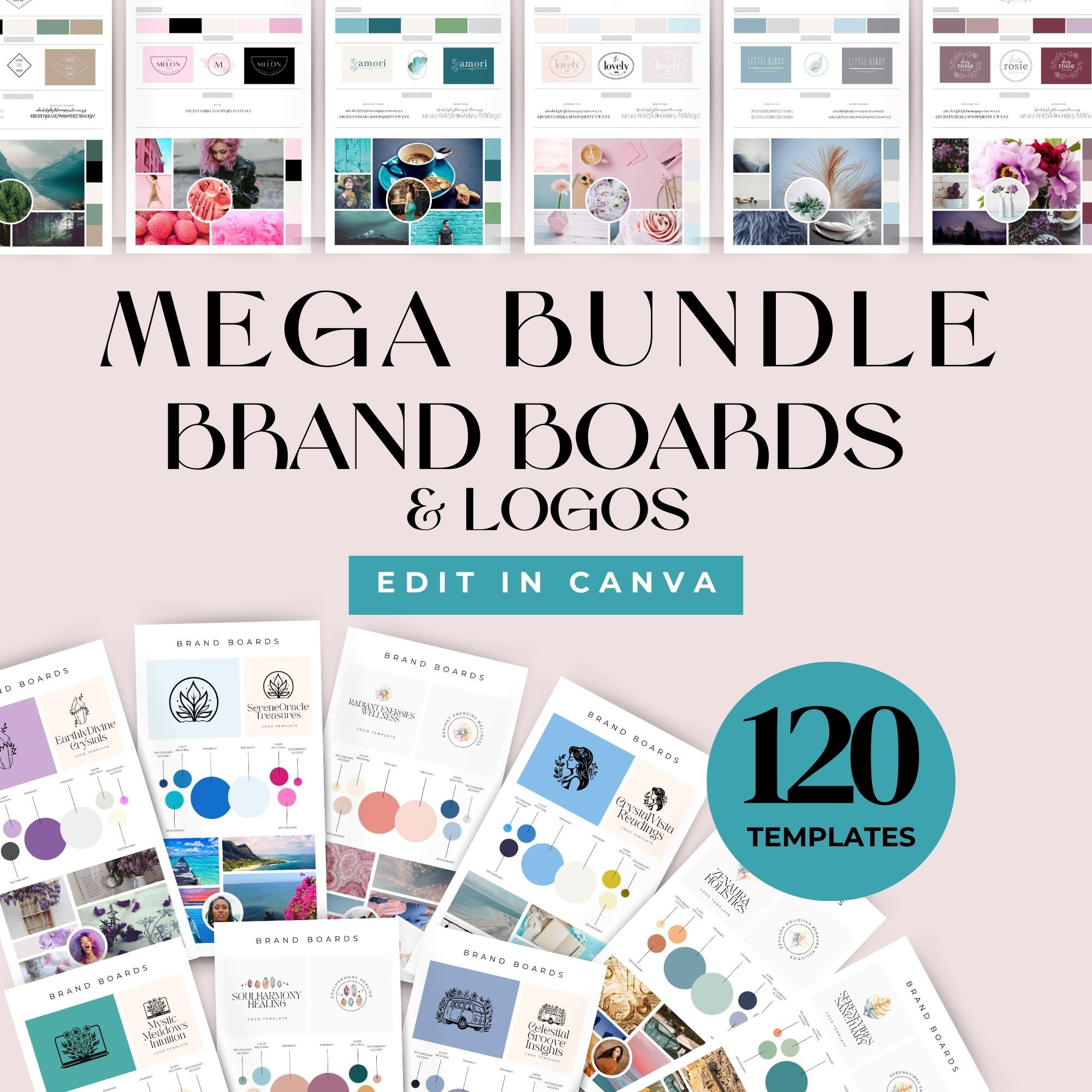 Brand Board Bundle, Brand Board Mood Board Template, Branding Kit, DIY ...