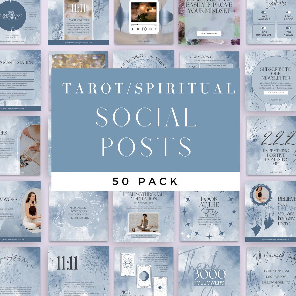 Spiritual Canva Instagram Template, Tarot Social Media Post, Mystical ...