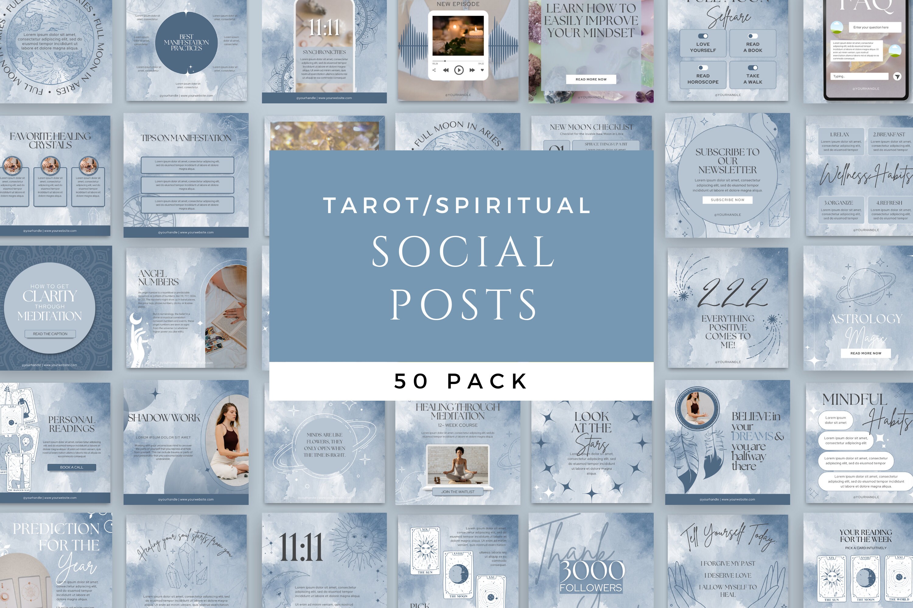 Spiritual Canva Instagram Template, Tarot Social Media Post, Mystical ...