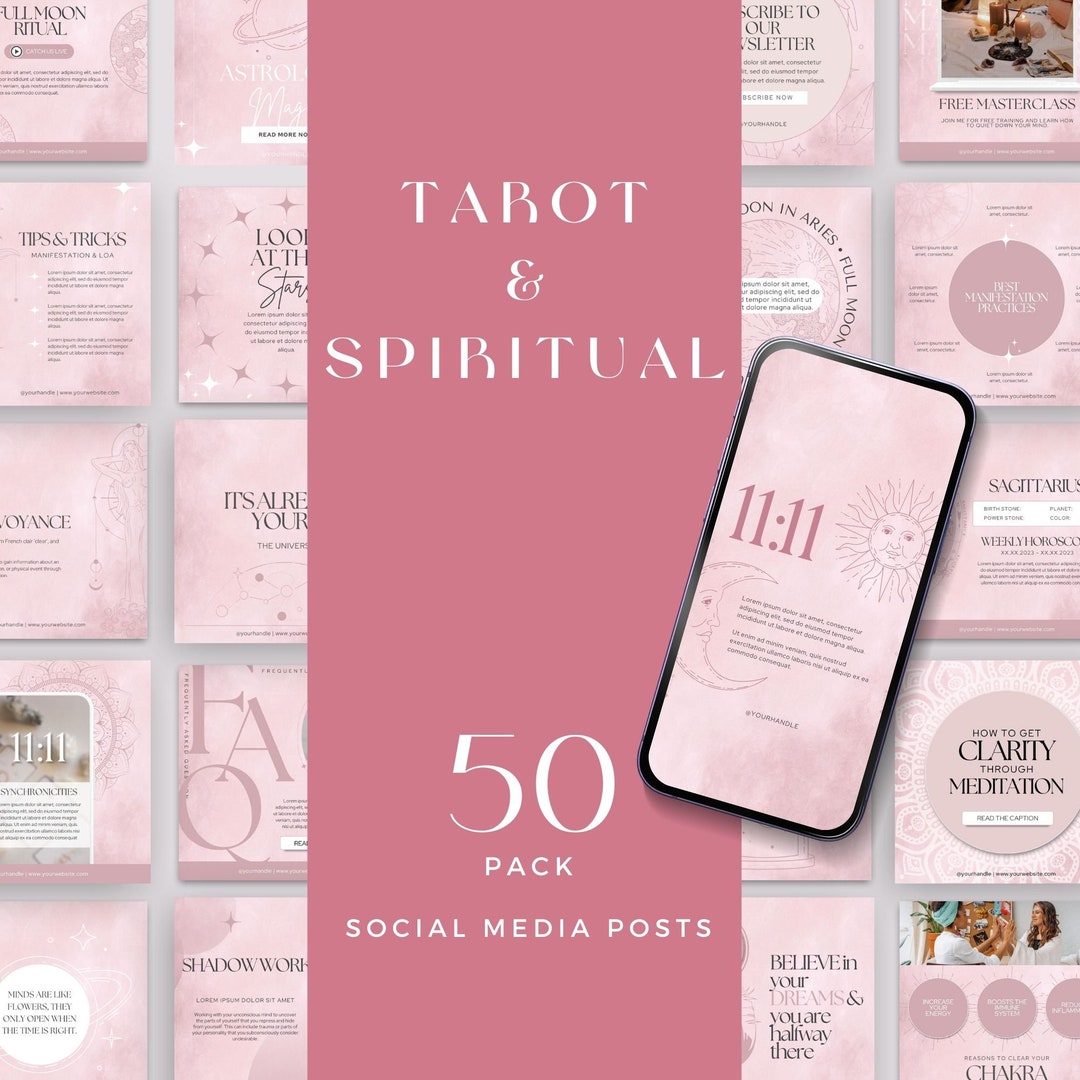 Spiritual Canva Instagram Template, Tarot Social Media Post, Mystical ...