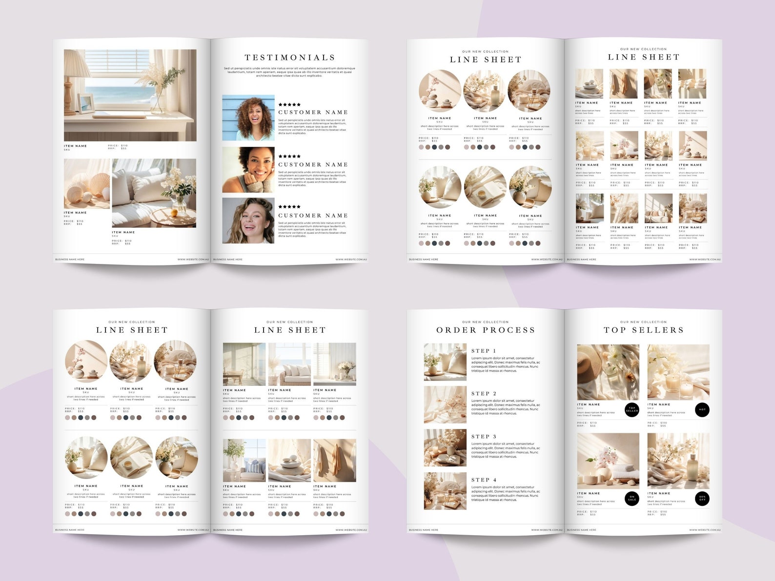 Product Line Sheet Canva, Line Sheet Template for Candle Business ...