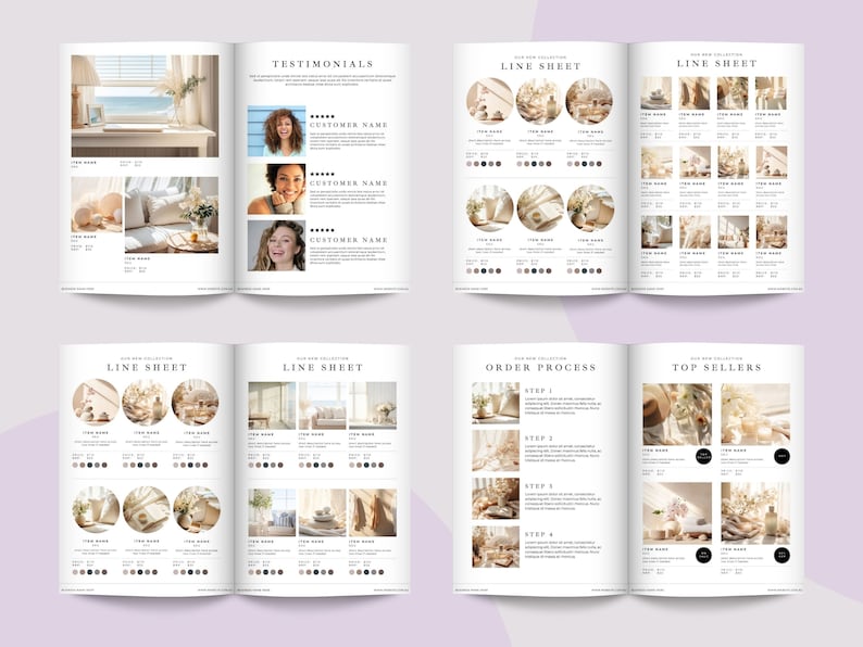 Product Line Sheet Canva, Line Sheet Template for Candle Business ...