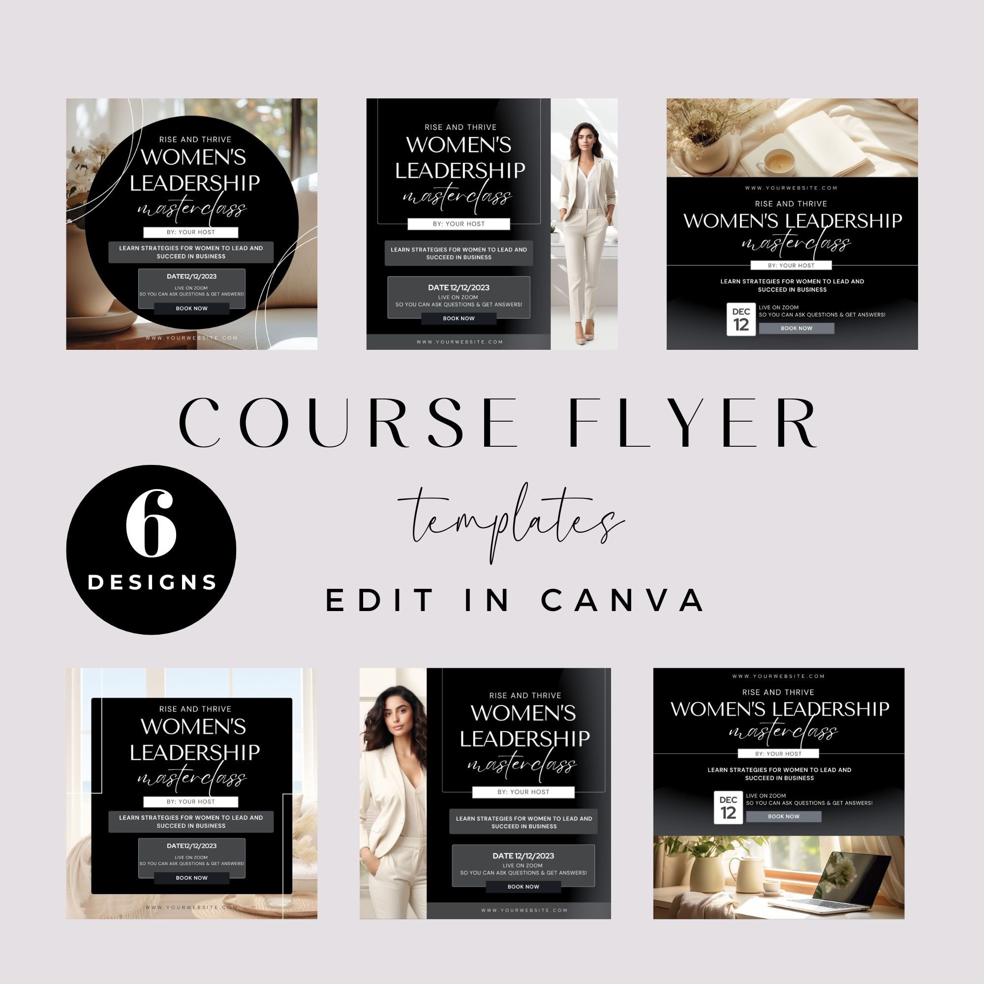 Course Flyer Template, Course Flyer Masterclass Canva Template, DIY ...