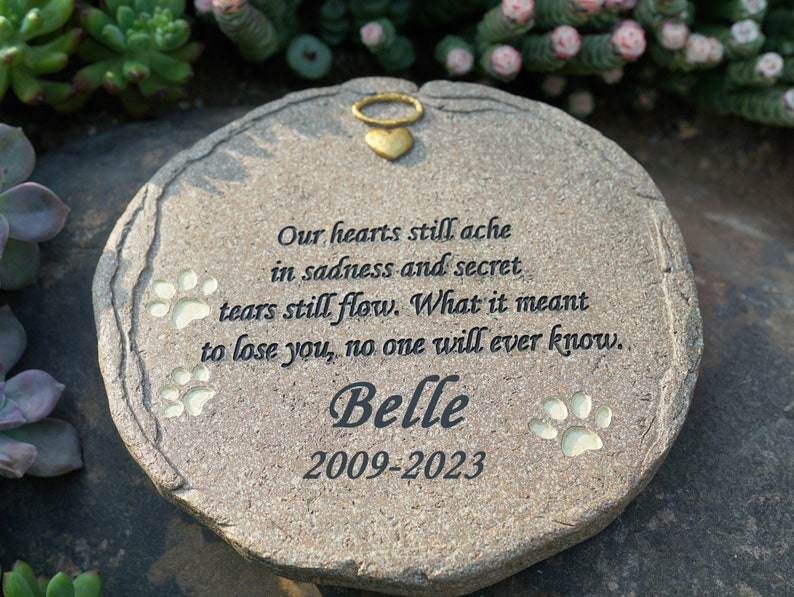 Personalized Pet Memorial Stone, Dog Cat Memorial Headstone,in Memory ...