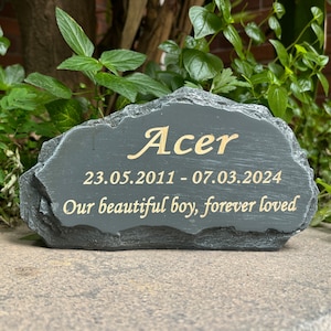 Personalized Garden Stones Engraved With Any Message, Laser Engraved ...