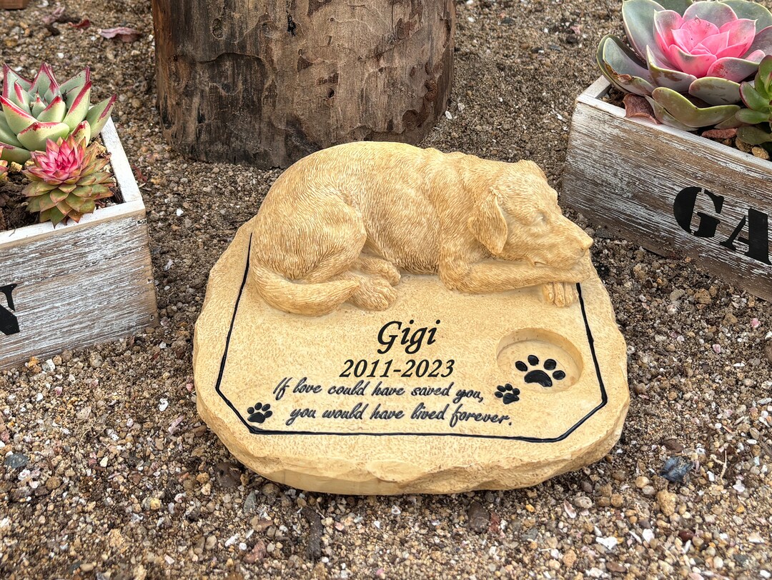 Personalized Pet Dog Memorial Stones With Candleholder,pet Memorial ...