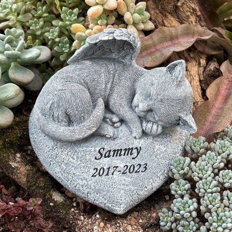 Engraved Angel Cat - Etsy