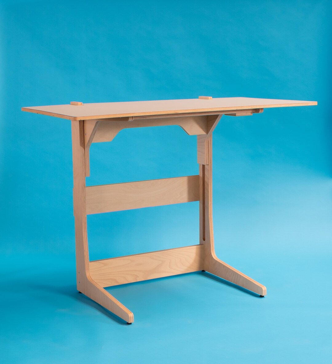 Manual Height Adjustable Wooden Desk Standing Desk for the - Etsy