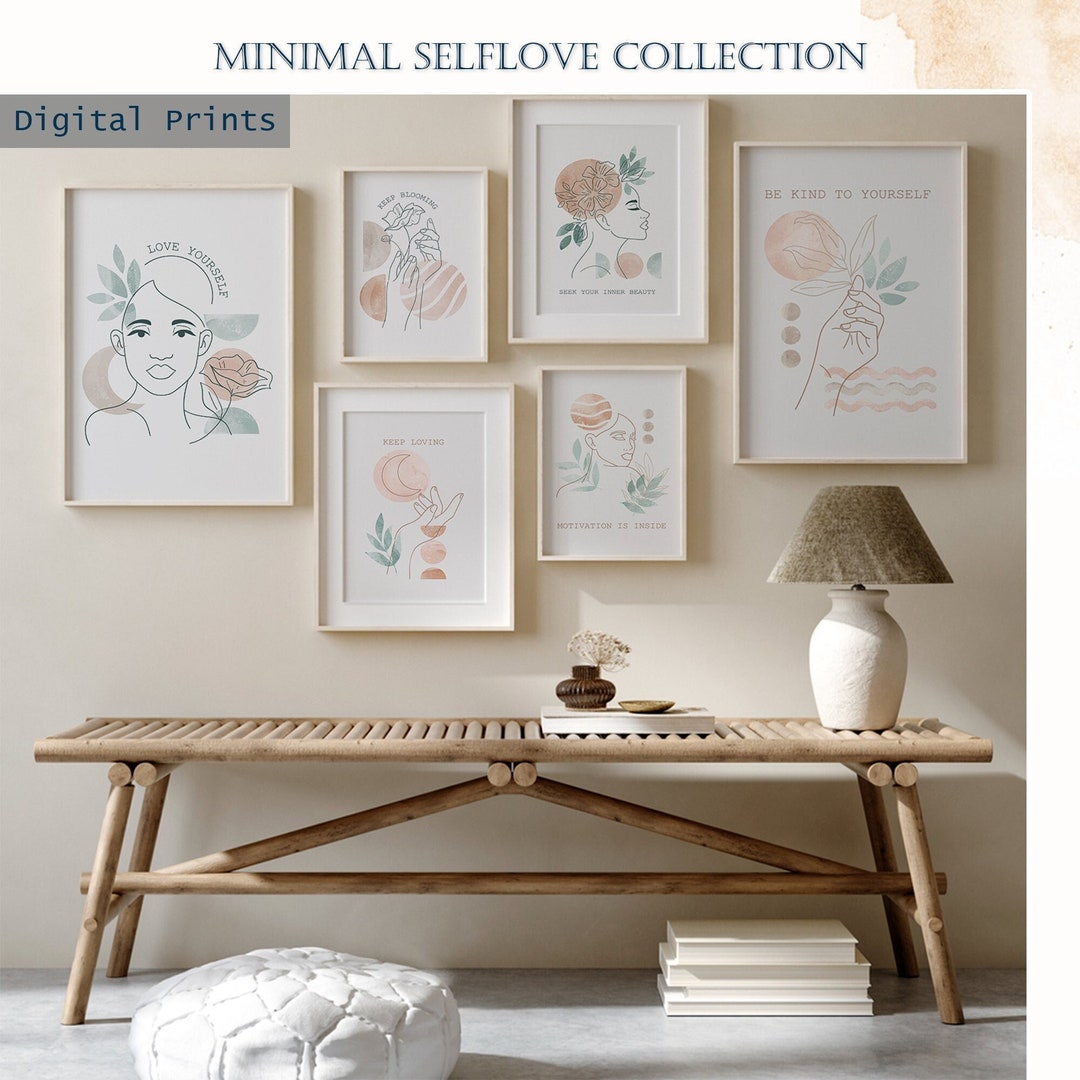 Empowering Women Prints Set of 6 Line Art Gallery Printable Wall Decor ...