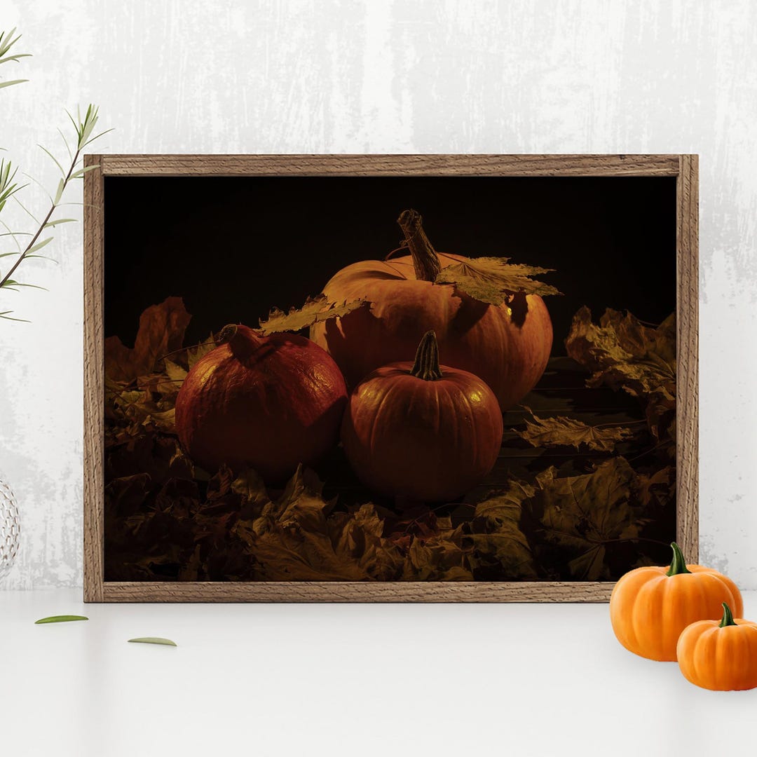Rustic Pumpkin Wall Art Halloween Art Print Pumpkins Still Life ...