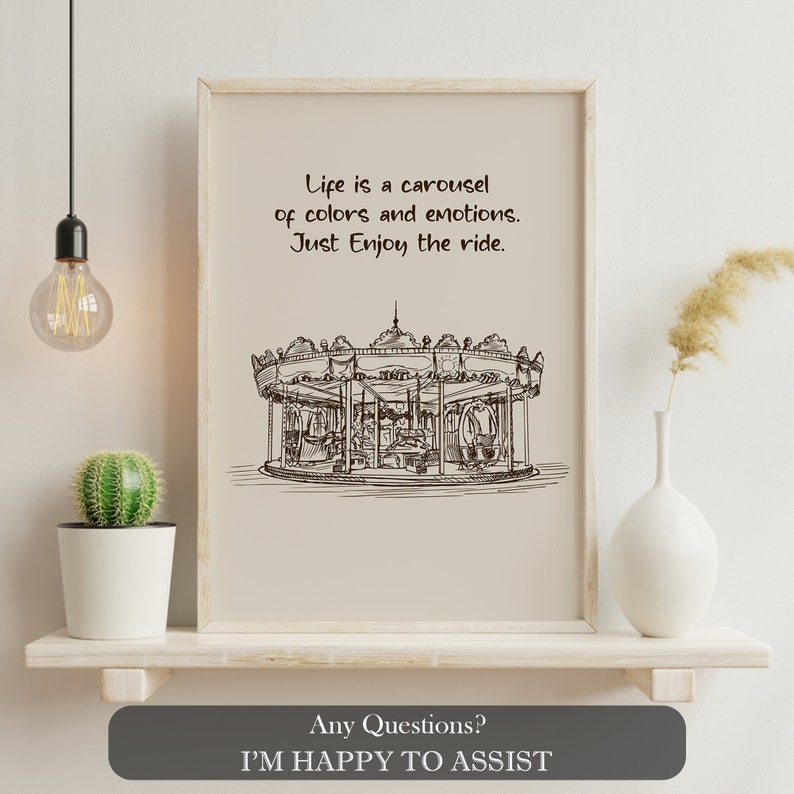 Vintage Carousel Sketch Art Prints Paris Carousel Dreams Gift Quirky ...